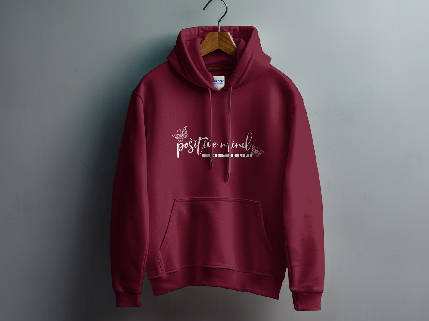 Positive Mind Positive Life Hoodie – Feel-Good Style | Vogue Art Studio